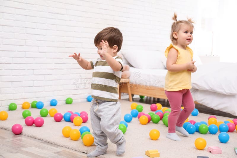 Cute Little Children Playing Together Stock Image - Image of healthy ...