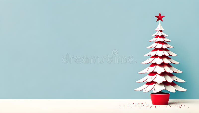 Cute Little Christmas Tree Card with Copy Space Stock Illustration ...