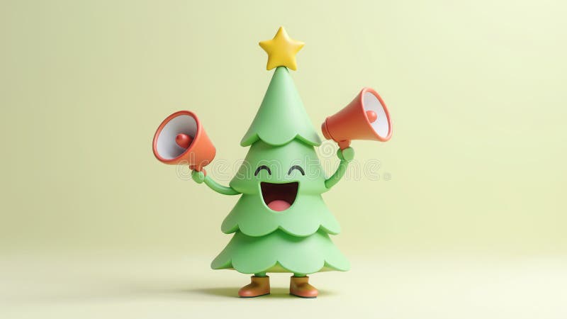 Cute Little Christmas Tree with Copy Space Stock Illustration ...