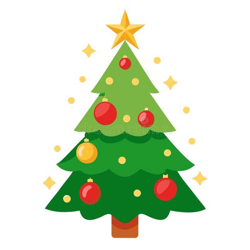 Cute Little Christmas Tree Decoration. Gold and Red Ornaments Stock ...