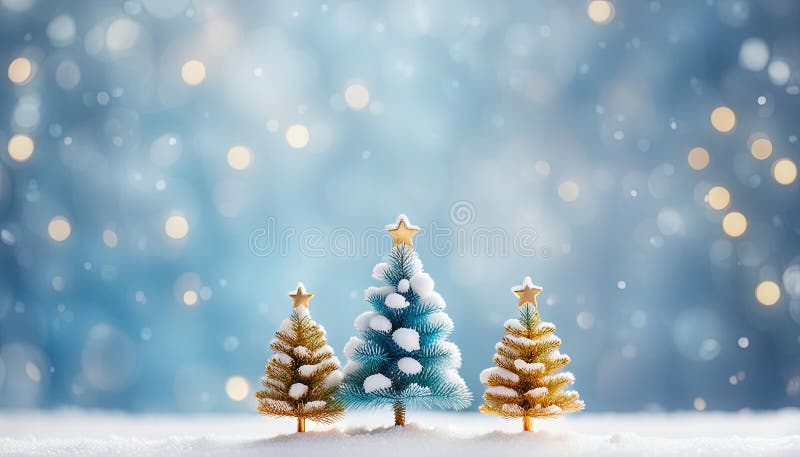 Cute Little Christmas Trees with Copy Space Stock Illustration ...