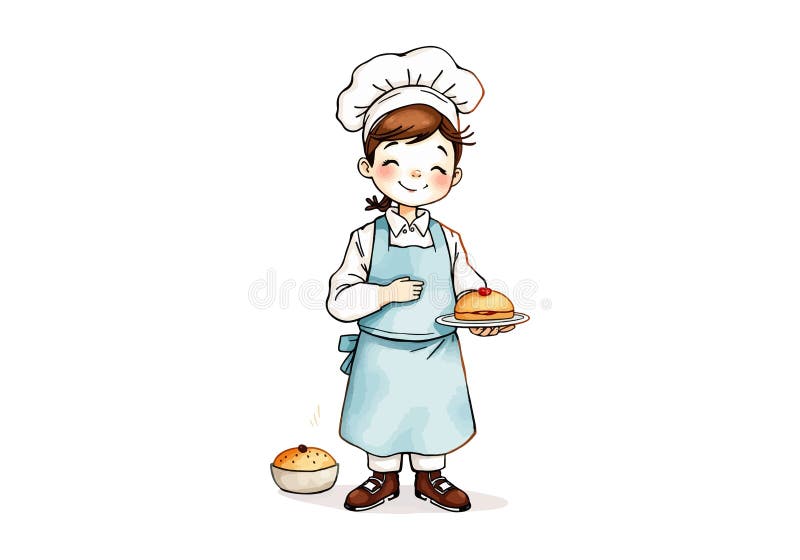 Little Cook Chef Watercolor Vector Illustration Stock Illustrations – 7 ...