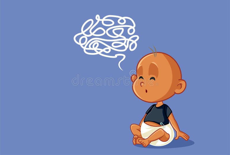 Puzzled Little Boy Solving Logical Problem Vector Cartoon Stock Vector ...