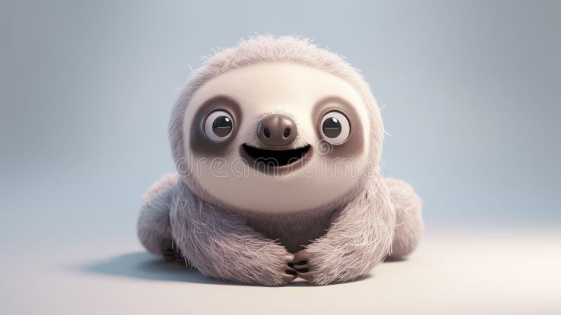 Cute Little 3D Sloth Banner. Generative AI Stock Illustration ...