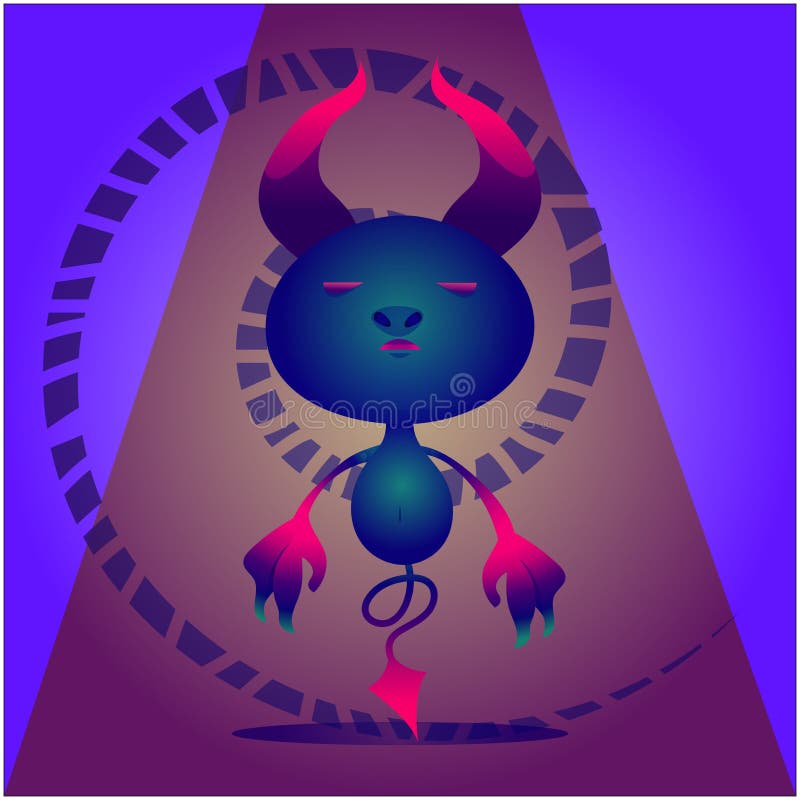 Cute little demon stock illustration. Illustration of horned - 62101802