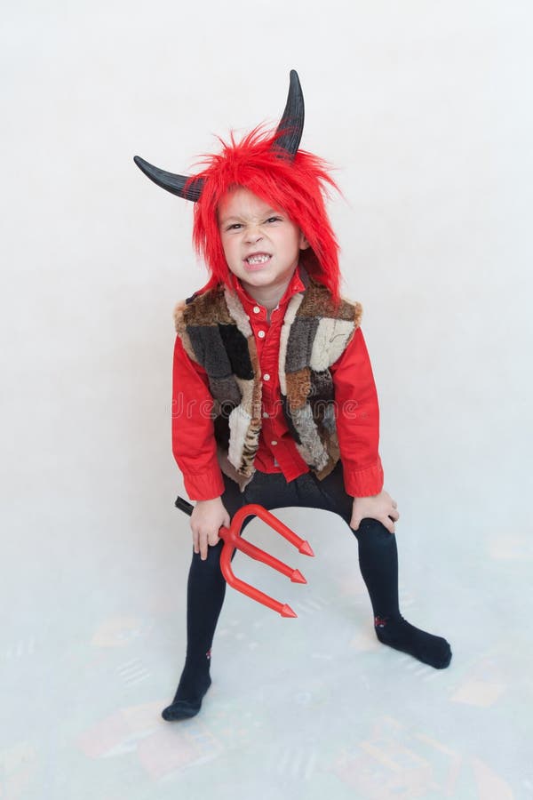 Cute little devil stock photo. Image of cute, male, autumn - 110748578