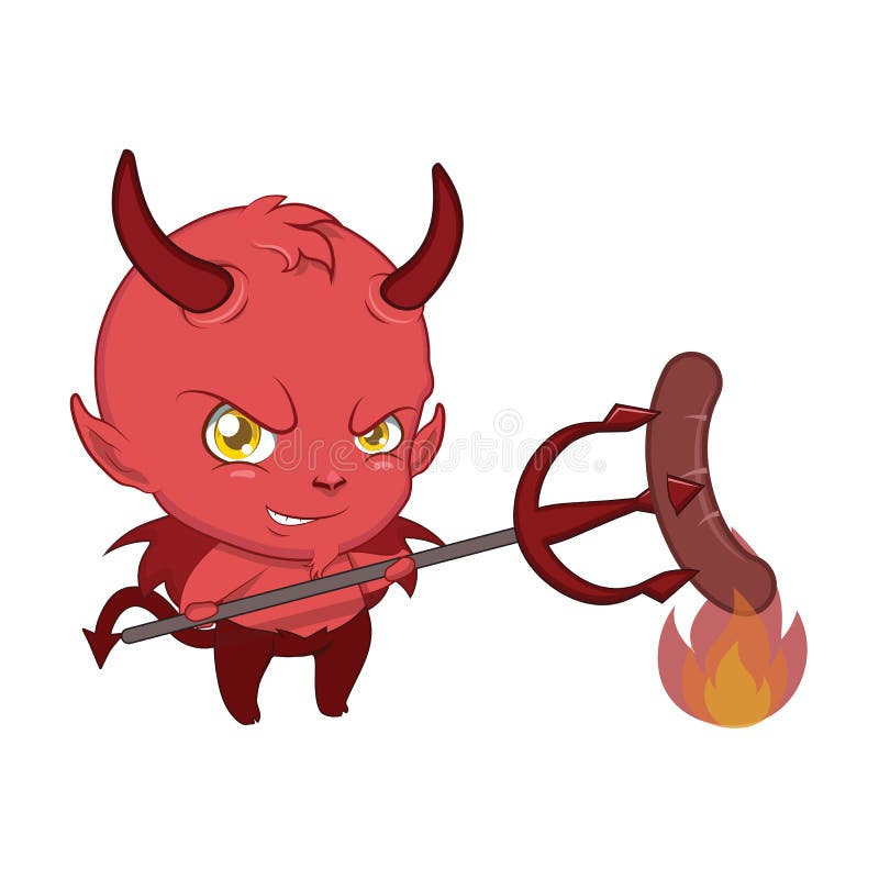 Set Nice Devil Expressions Cartoon Isolated Stock Image - Illustration ...