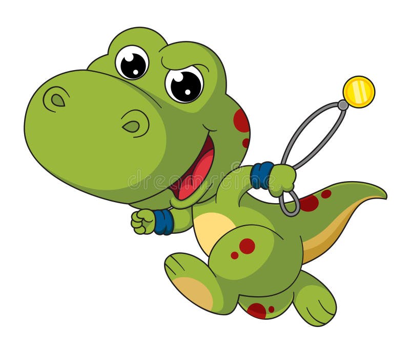 Cute Little Dinosaur Cartoon Running Stock Vector - Illustration of ...