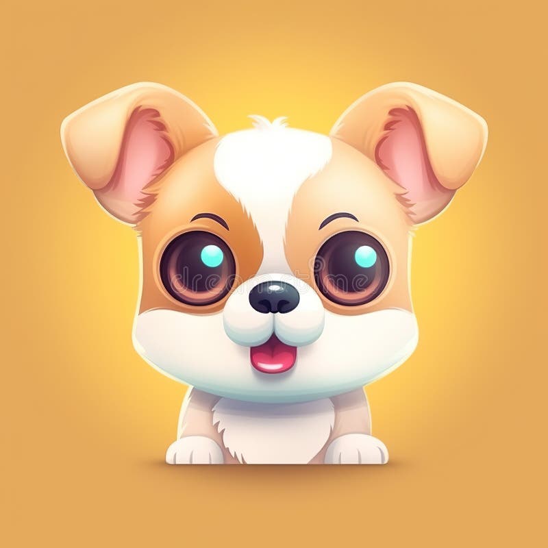 Cute Little Dog - Ios Style Icon - Generative AI, AI Generated Stock ... Cute Little Dog - Ios Style Icon - Generative AI, AI Generated Stock ...