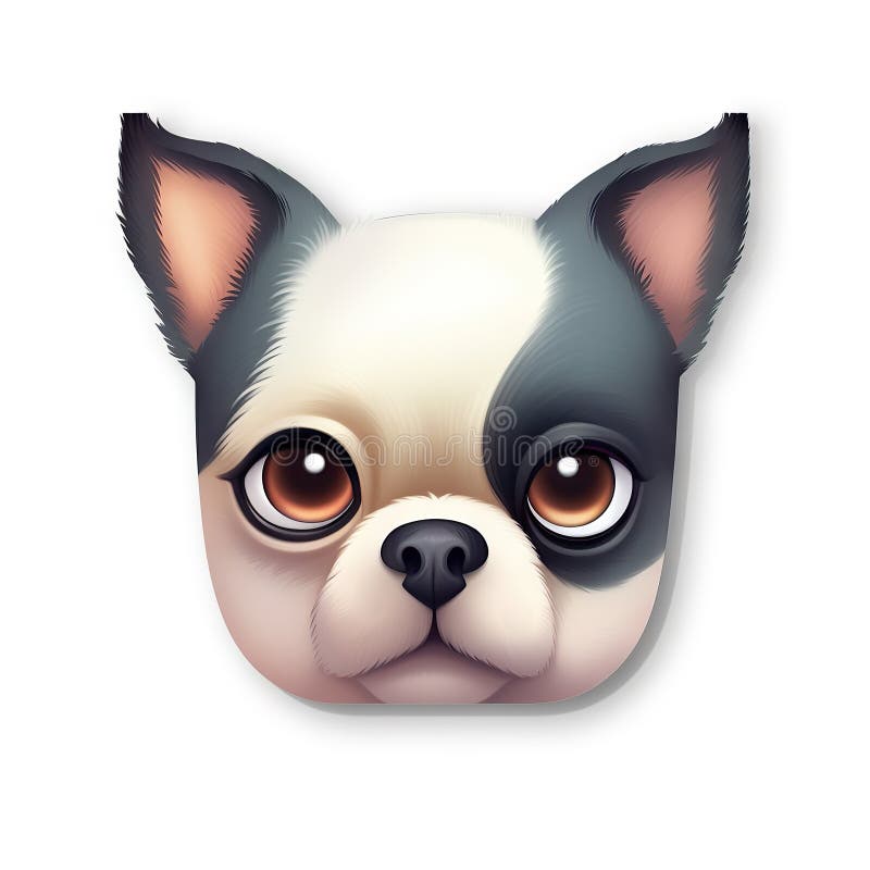 Cute Little Dog - Ios Style Icon - Generative AI, AI Generated Stock ...