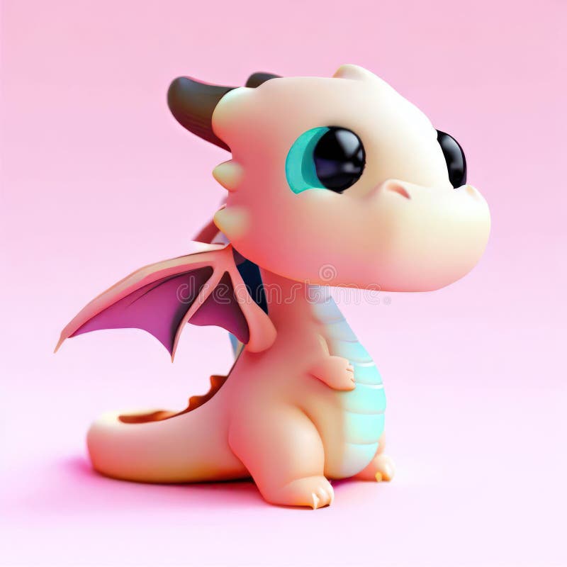 Cute Little Dragon in 3D Style in Room with Studio Lighting.generative ...