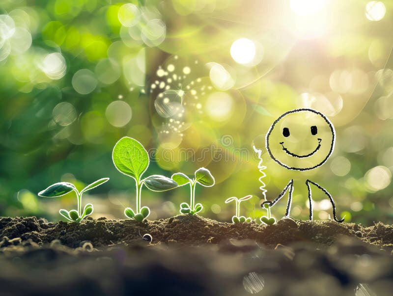 Cute Little Dreamer Boy Growing in the Garden Stock Image - Image of ...