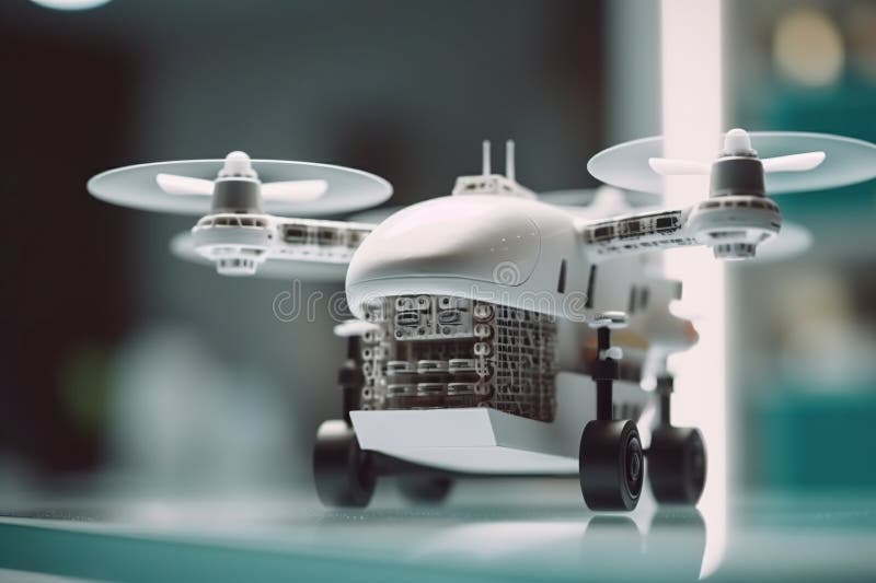 Cute Little Drone on Windowsill, AI Generative Stock Illustration ...