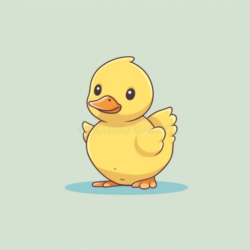 Cute Little Duck Cartoon Illustration Stock Illustration - Illustration ...