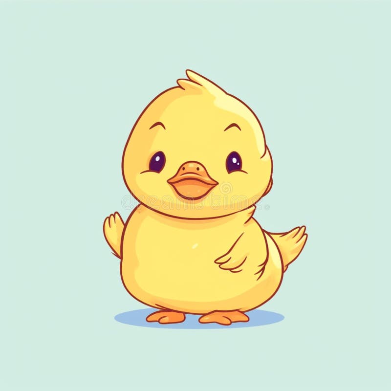 Cute Little Duck Cartoon Illustration Stock Illustration - Illustration ...