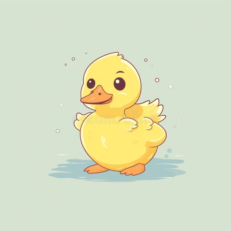Cute Little Duck Cartoon Illustration Stock Illustration - Illustration ...