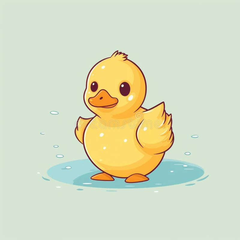 Cute Little Duck Cartoon Illustration Stock Illustration - Illustration ...