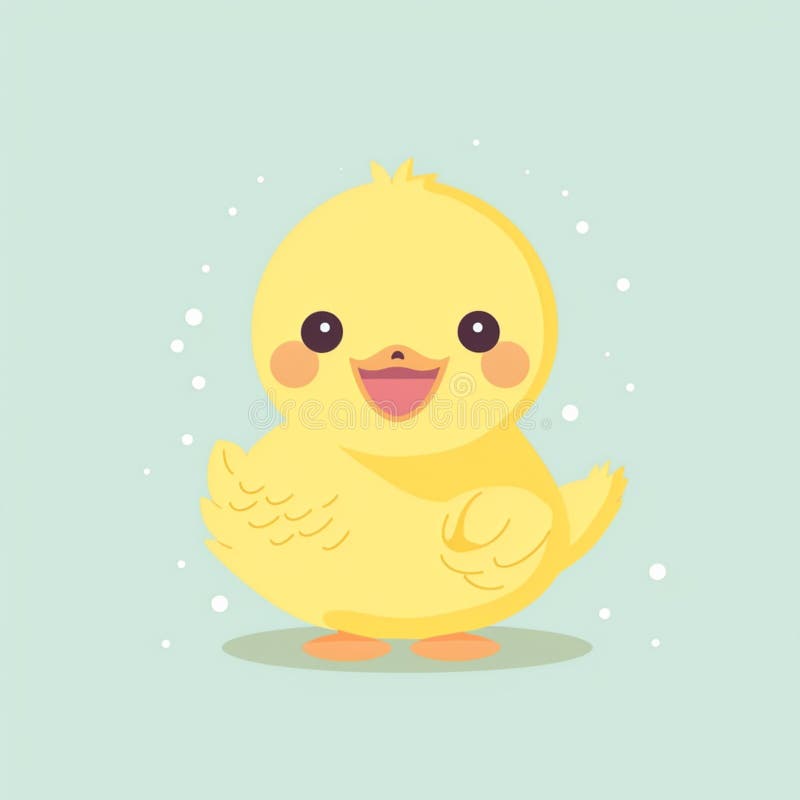 Cute Little Duck Cartoon Illustration Stock Illustration - Illustration ...