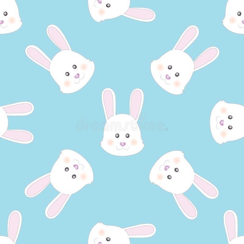 Cute Little Easter Bunny Face. Vector Cartoon Illustration Stock Vector ...