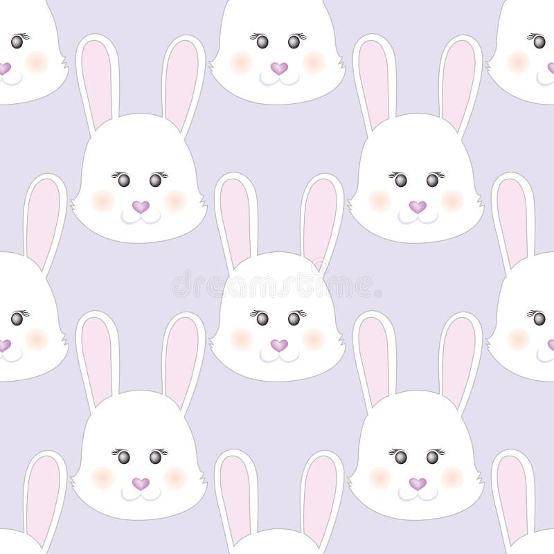 Cute Little Easter Bunny Face. Vector Cartoon Illustration Stock Vector ...