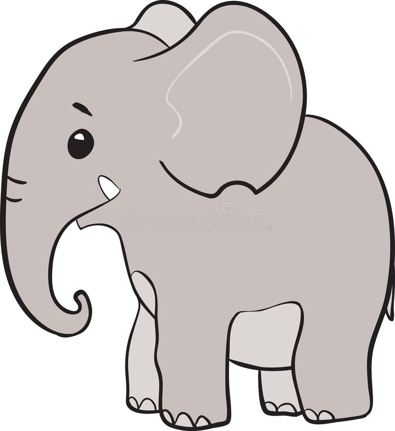 Cute Little Elephant Cartoon Character Stock Vector - Illustration of ...