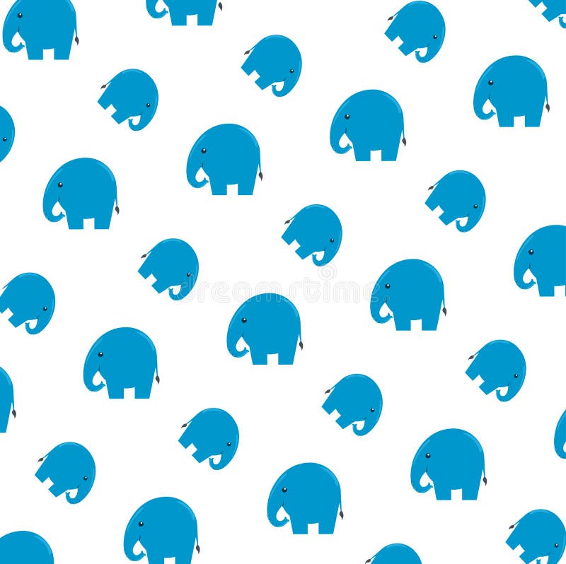 Little Elephants Pattern. Cute Wild Animals in Different Poses ...