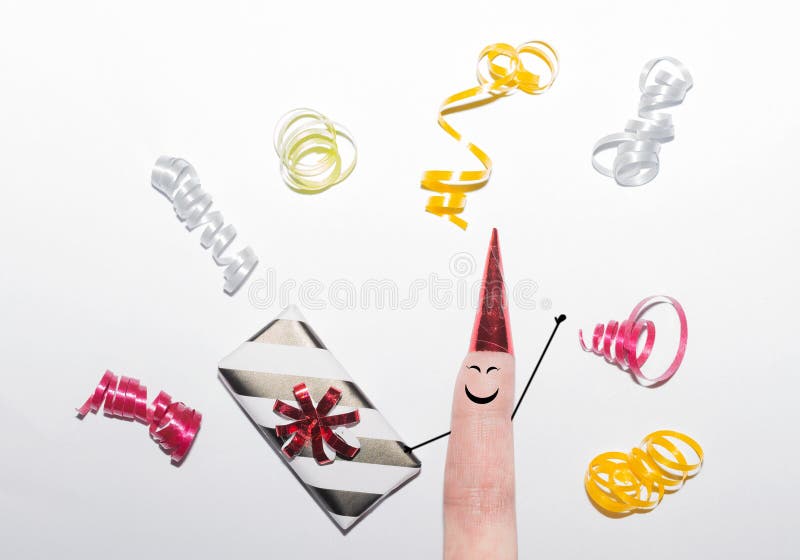 Finger Present Streamers White Background Stock Photos - Free & Royalty ...