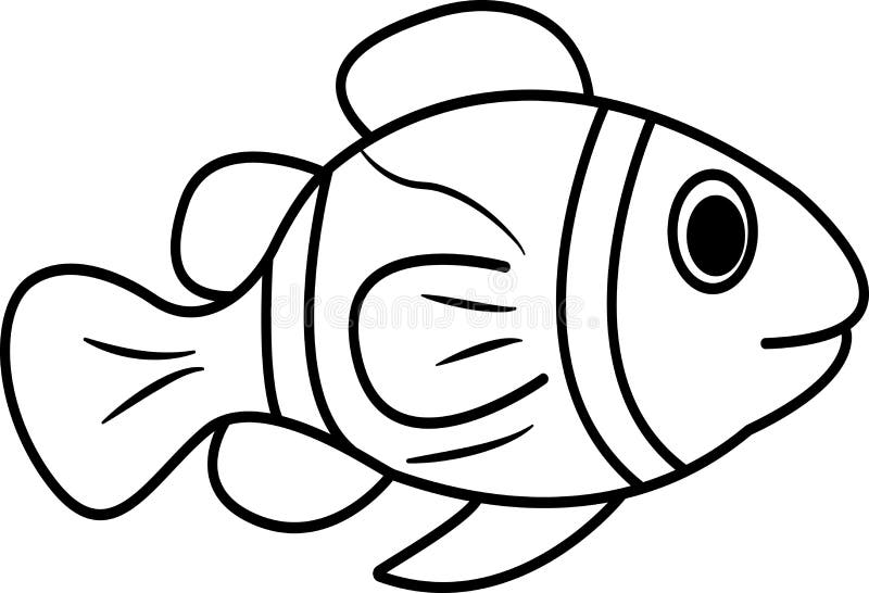 Cute Little Fish for Coloring Book. Stock Vector - Illustration of ...