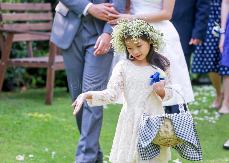Cute little flower girl stock photo. Image of engagement - 29697892