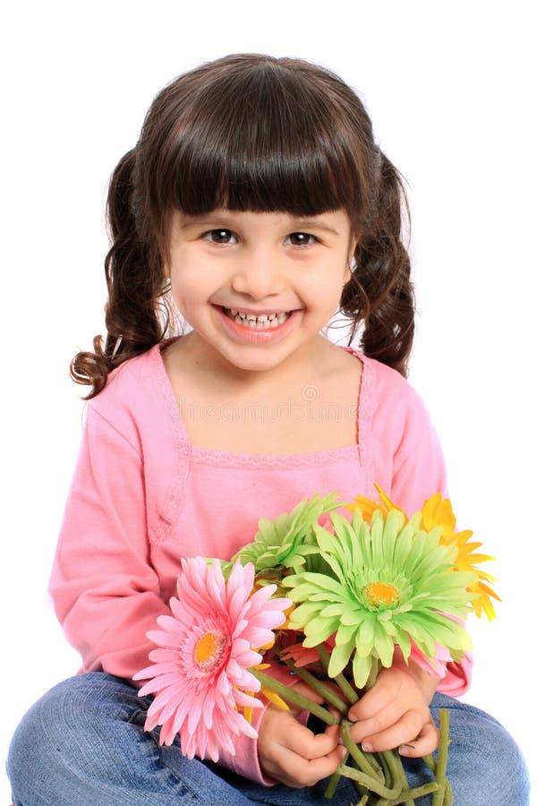 Cute Little Four Year Old Girl Stock Photo - Image of smile, springtime ...