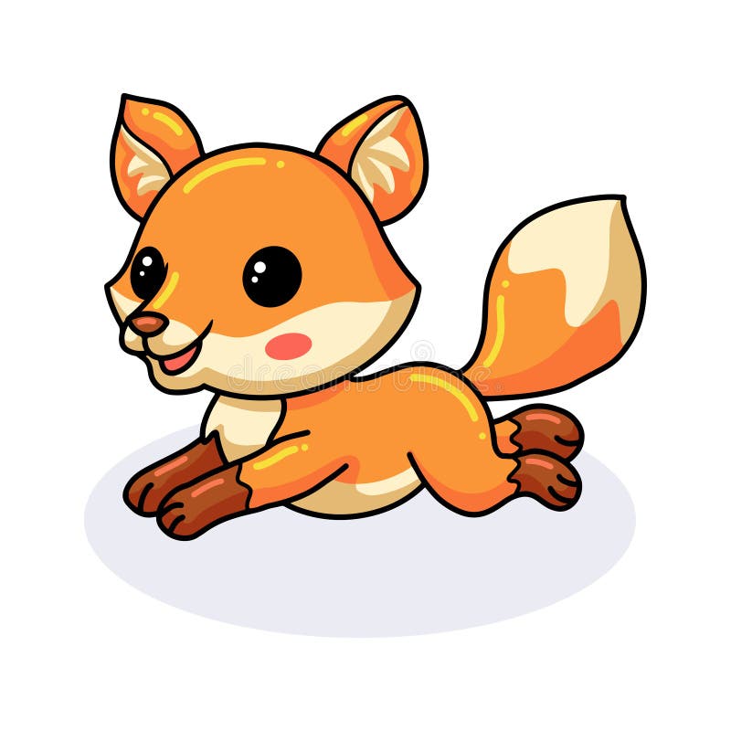 Cute Little Fox Cartoon Jumping Stock Vector - Illustration of mascot ...