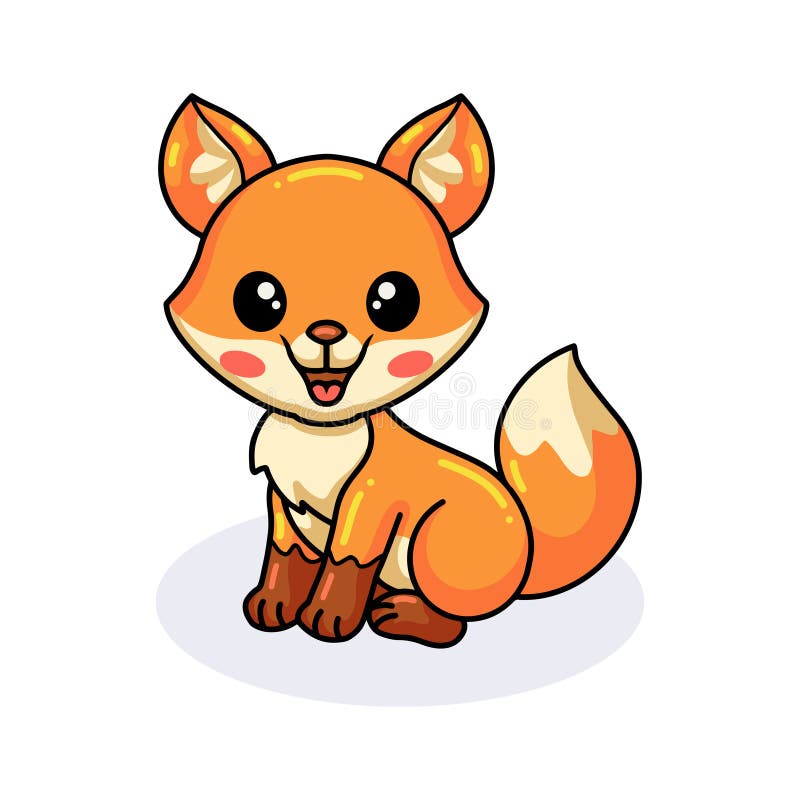 Cute Little Fox Cartoon Posing Stock Vector - Illustration of design ...