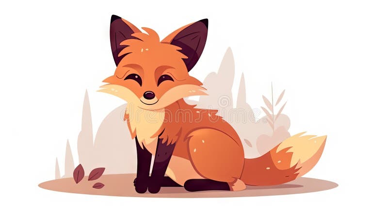 Cute Little Fox- Generative AI, AI Generated Stock Illustration ...