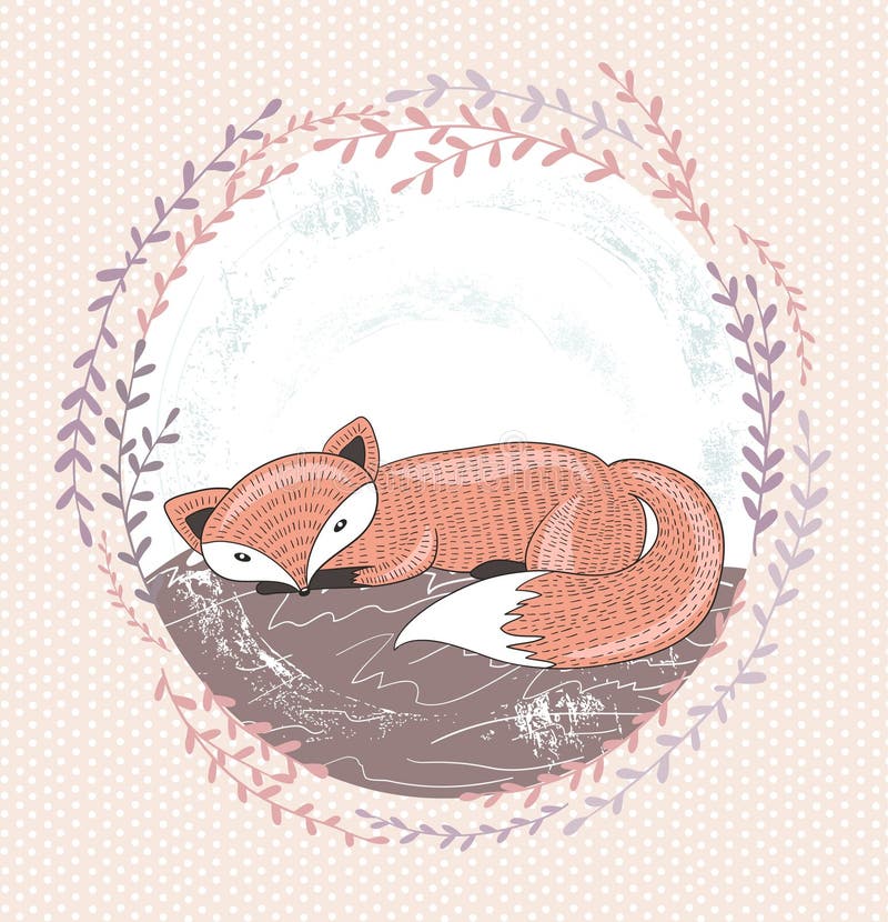 Cute Little Fox Illustration Stock Illustration - Illustration of ...