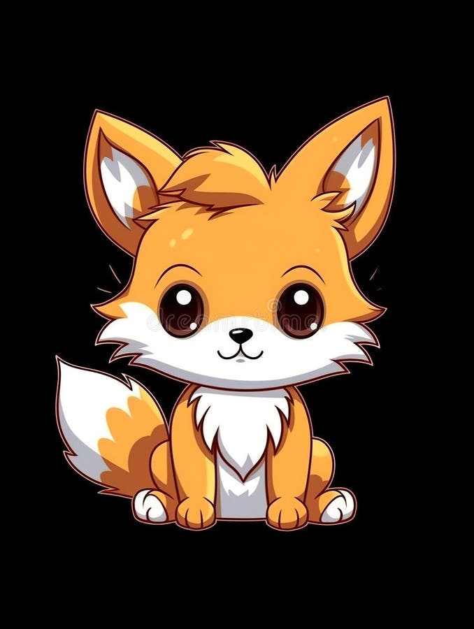 A Cute Little Fox Sitting on the Ground. Generative AI Image. Stock ...