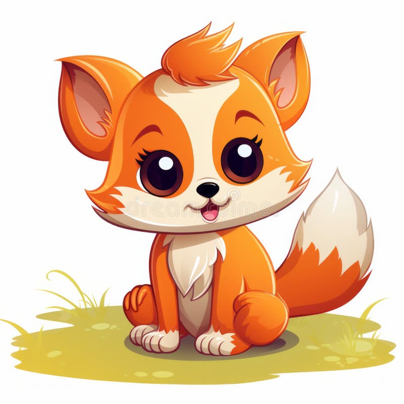 Cartoon Little Girl Sitting on the Ground with Flowers Stock ...