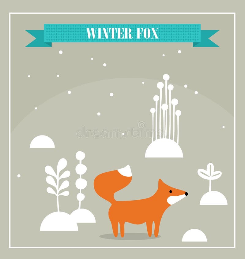 Cute little fox. stock illustration. Illustration of cartoon - 53994754