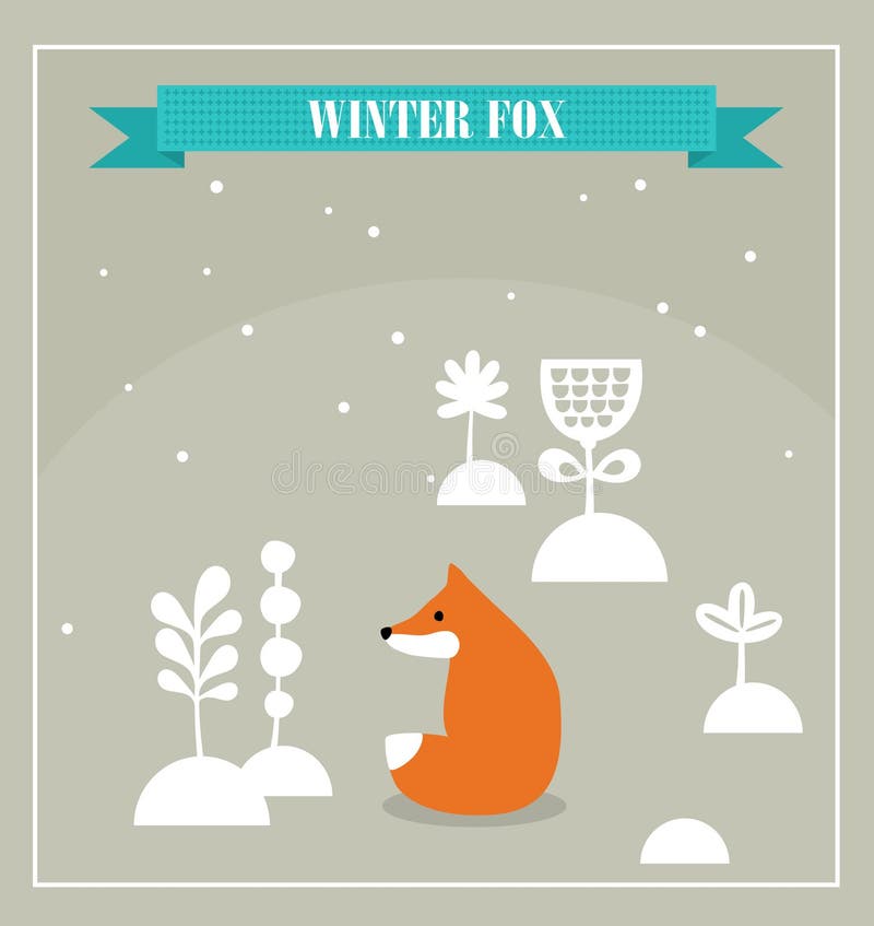 Cute little fox. stock illustration. Illustration of flat - 53994849