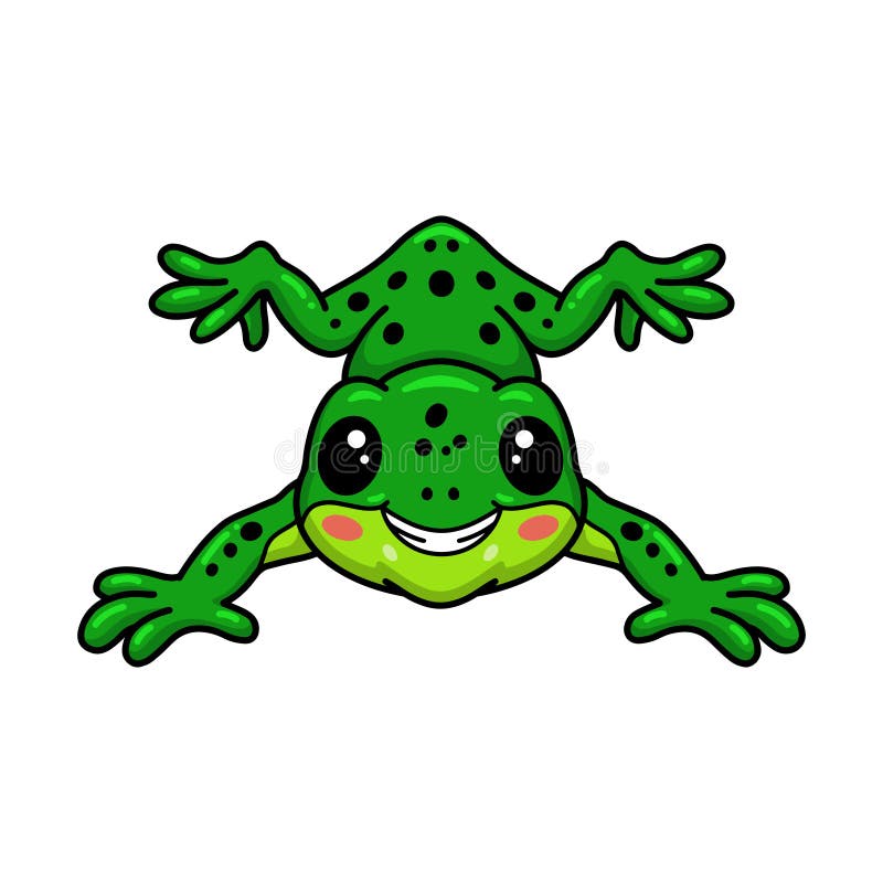 Cute Little Frog Cartoon Character Stock Vector - Illustration of happy ...