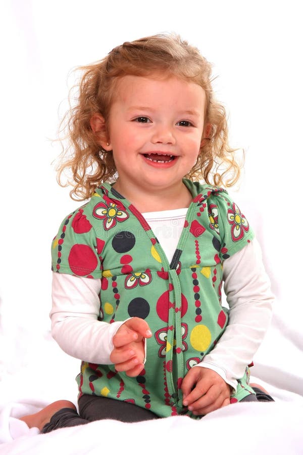 Apprehensive Little Girl stock photo. Image of portrait - 9627904