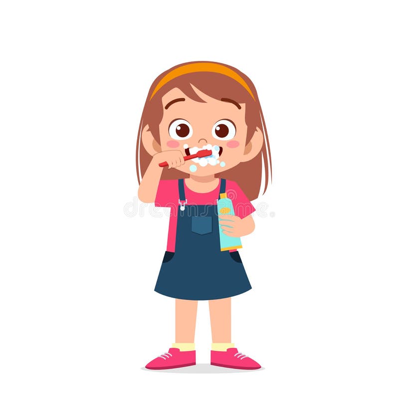 Girl Brushing Teeth Stock Illustrations – 1,519 Girl Brushing Teeth ...