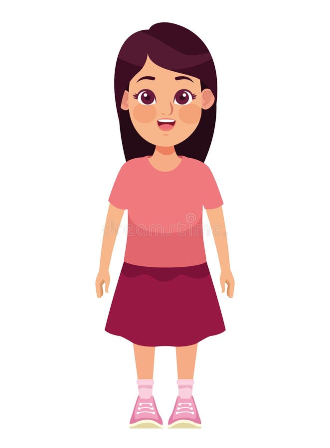 Cute little girl stock vector. Illustration of happy - 224815680
