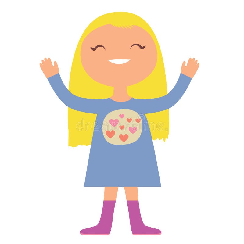 Cute little girl character stock vector. Illustration of character ...