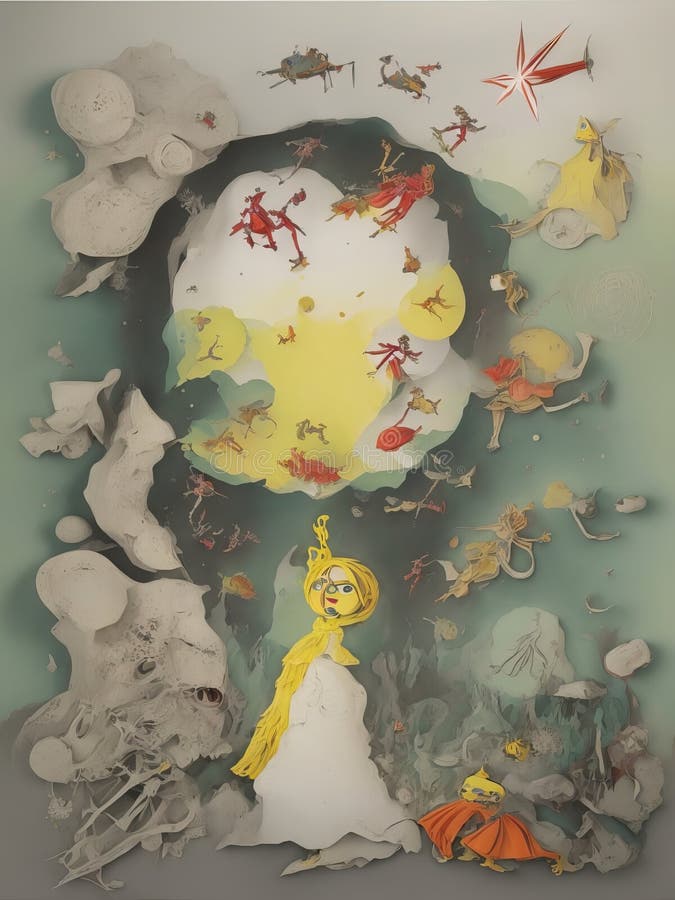 Cute Little Girl Cut Out of Paper Stock Illustration - Illustration of ...