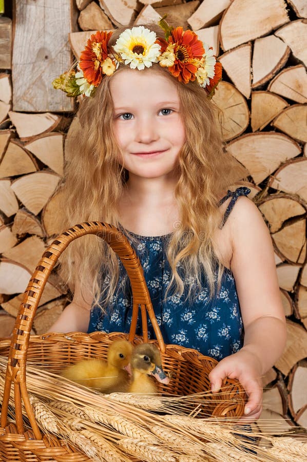 Cute Little Girl Has Easter Stock Photo - Image of friends, bird: 42633602