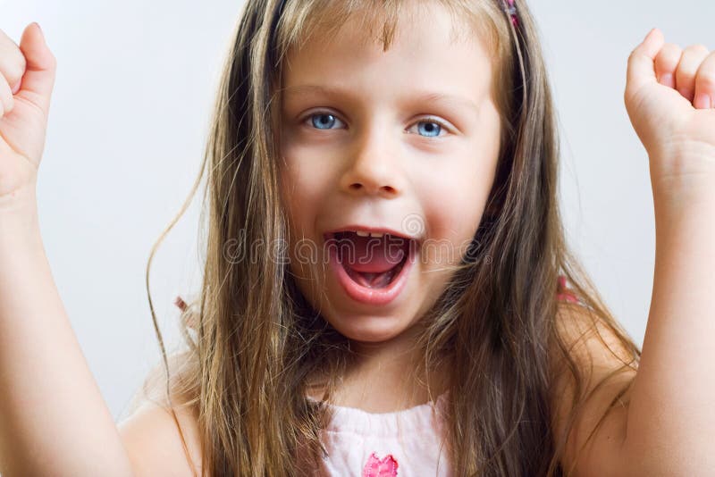 Cute Little Girl Have a Fun. Stock Image - Image of laughing, happines ...