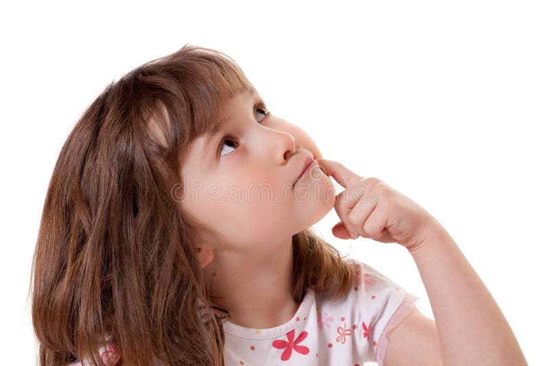Thoughtful little girl stock image. Image of thoughtful - 29945573