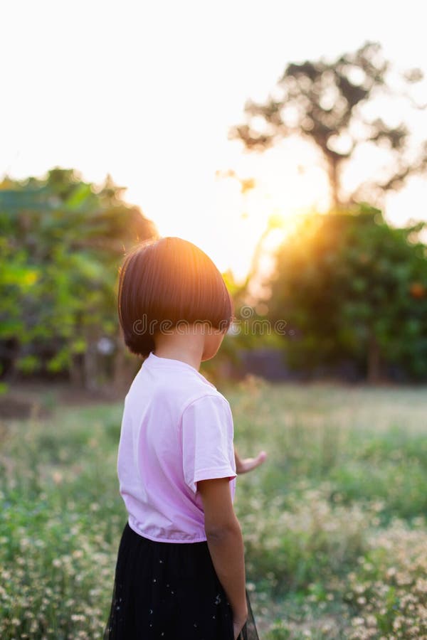 Cute Little Girl on the Meadow Stock Photo - Image of beautiful, cute ...