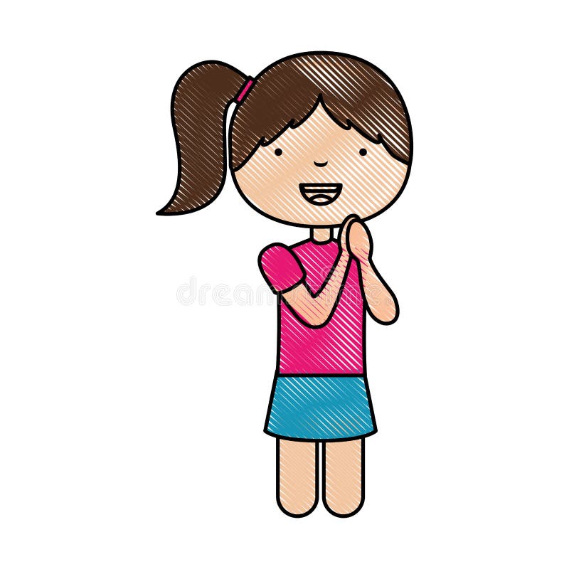 Cute little girl student stock vector. Illustration of happiness - 91960240