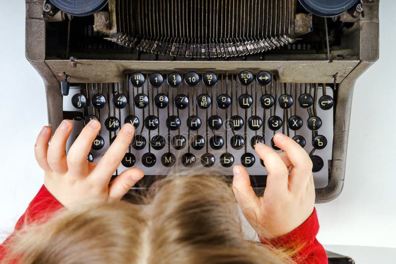 577 Girl Typing Typewriter Stock Photos - Free & Royalty-Free Stock ...